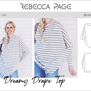 Dreamy Drape PDF Sewing Pattern Blouse Pattern, Drape Top Pattern ...