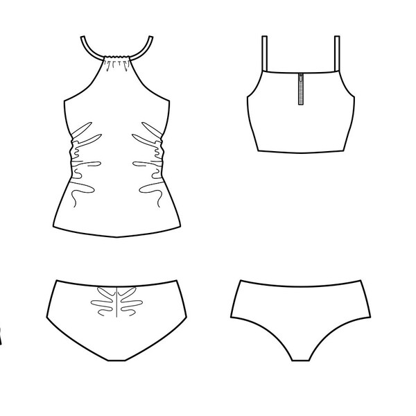 Swimwear Pattern - Etsy