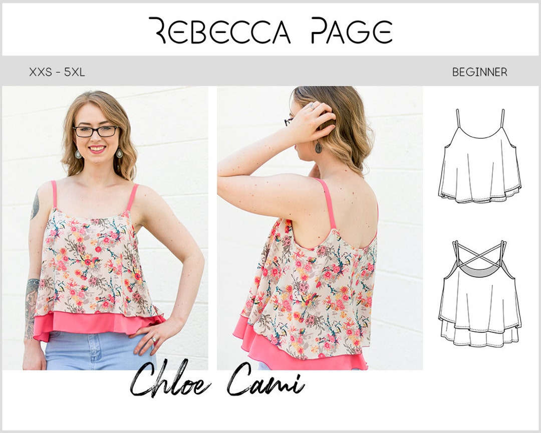 Chloe Cami PDF Sewing Pattern Cami Pattern, Cami Top Pattern, Flowy Top ...