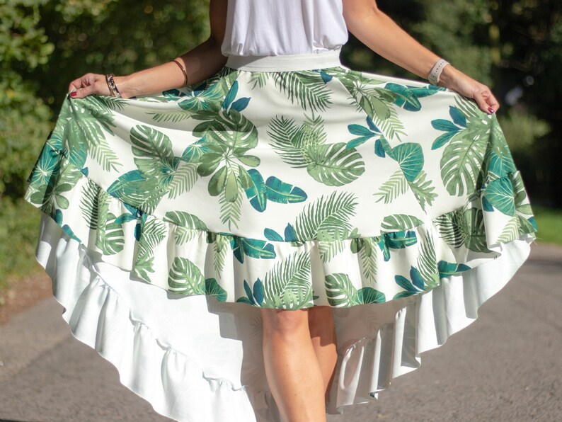 Ruffled High Low Skirt PDF Sewing Pattern Skirt Pattern | Etsy