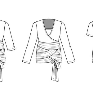 Wrap Around PDF Sewing Pattern - Blouse Pattern, Wrap Top Pattern ...