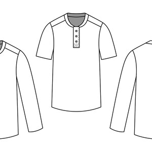 BUNDLE Houston Henley PDF Sewing Pattern Shirt Pattern, Henley Top ...