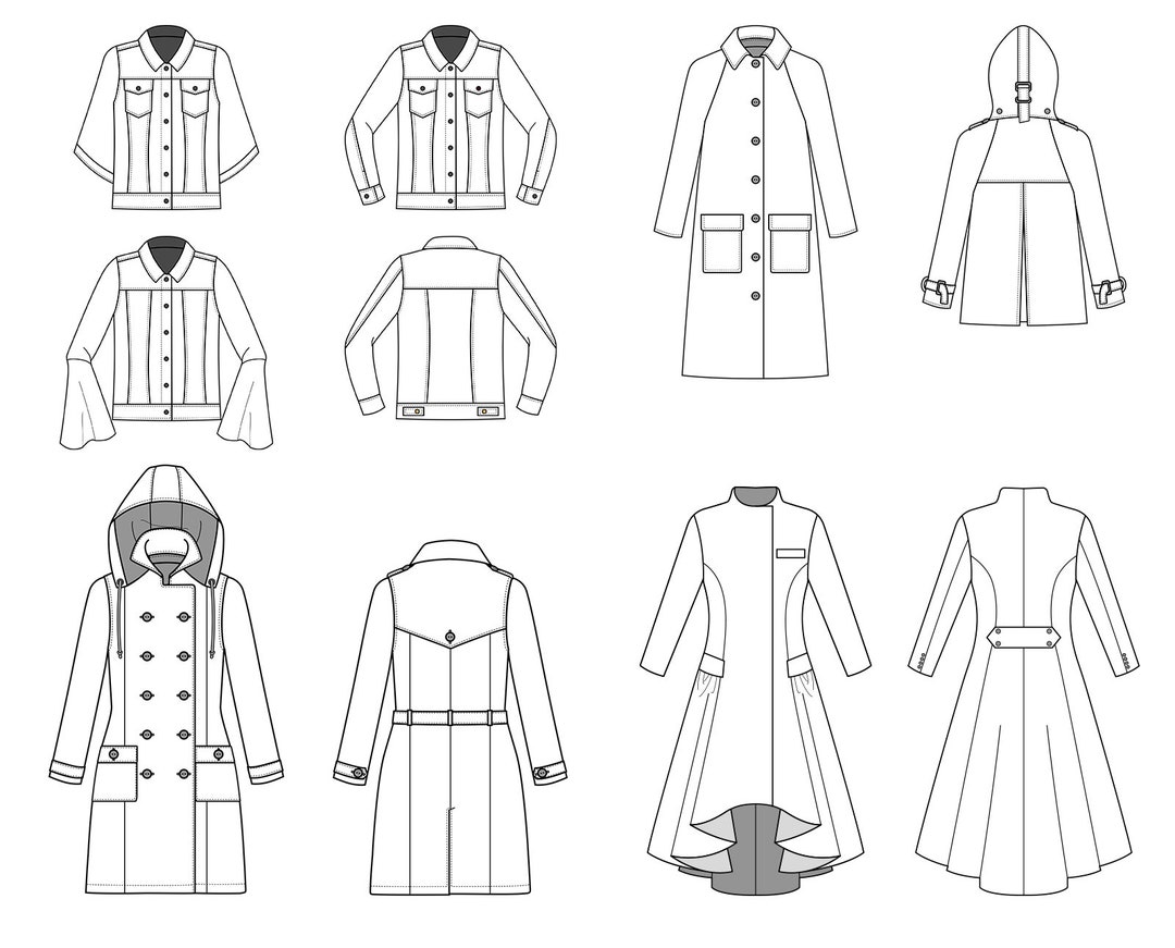 BUNDLE – the Ultimate Coat Collection PDF Sewing Pattern - Coat Pattern ...