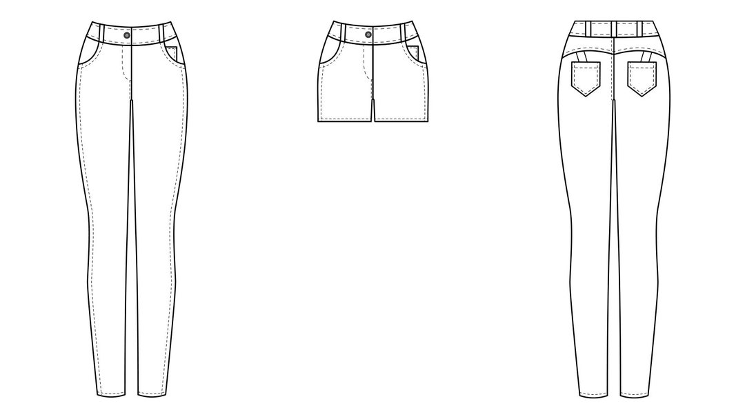 Jo Jeans PDF Sewing Pattern - Jeans Pattern, Slim Jeans Pattern ...