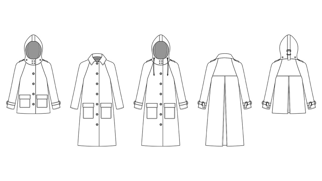 Andie Anorak PDF Sewing Pattern Jacket Pattern, Rain Coat Pattern ...