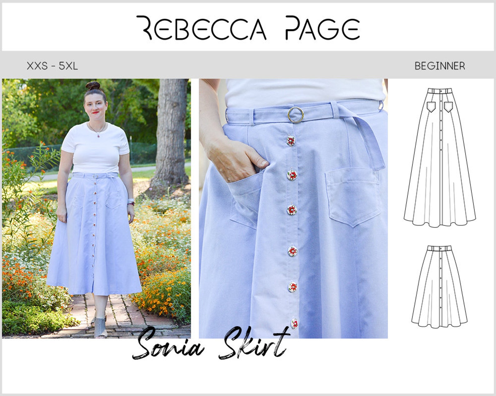 Sonia Skirt PDF Sewing Pattern Stylish Pattern Sonia Skirt | Etsy