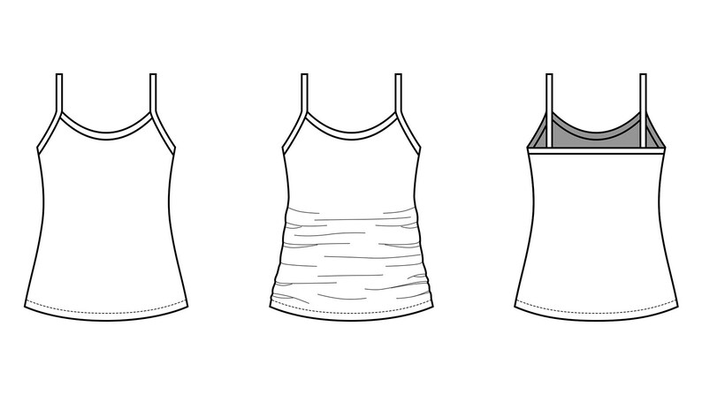 Womens Curvy the Strappy Cami PDF Sewing Pattern Knit - Etsy