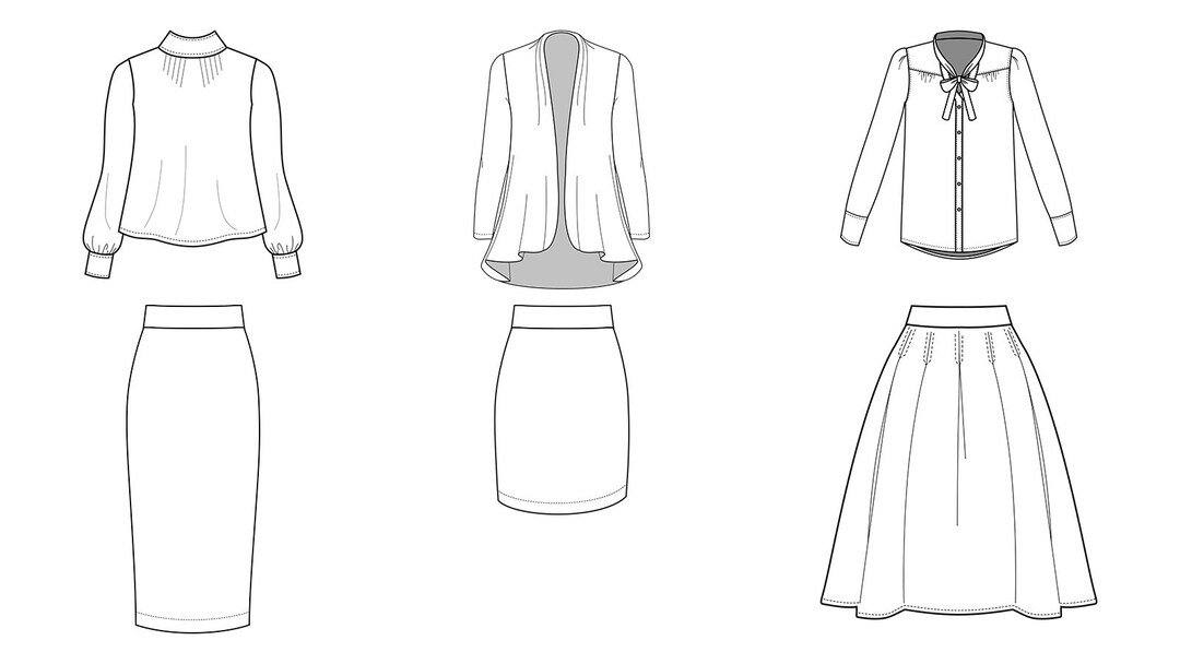 BUNDLE the Office PDF Sewing Pattern - Wardrobe Pattern, Work Clothes ...