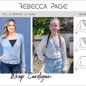 BUNDLE Wrap Cardigan PDF Sewing Pattern - Sweater Pattern, Wrap Cardi ...