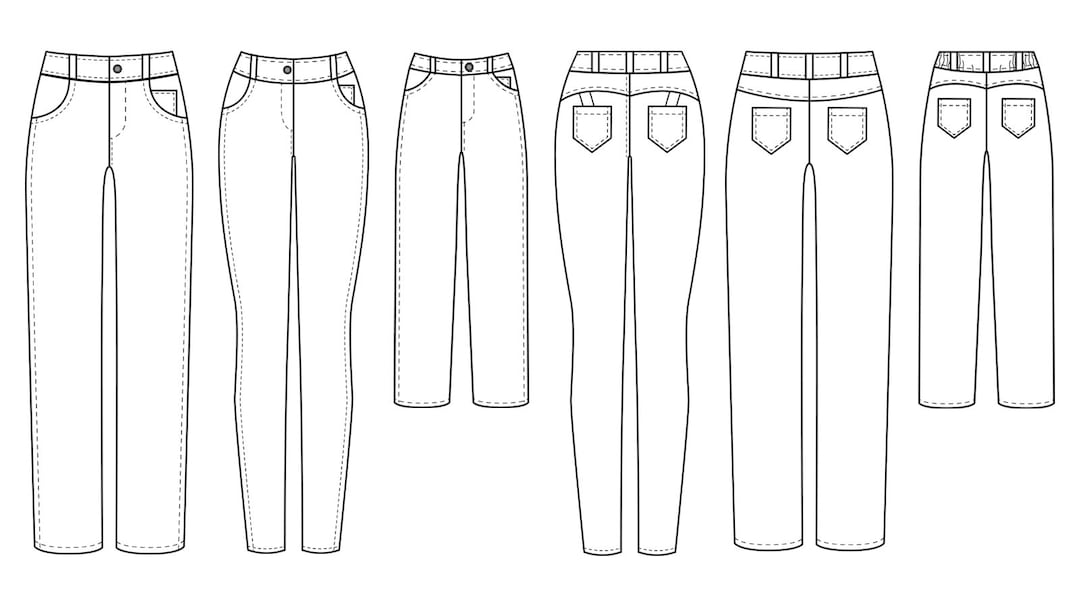 Mommy & Me Jeans PDF Sewing Pattern - Jeans Pattern, Slim Jeans Pattern ...