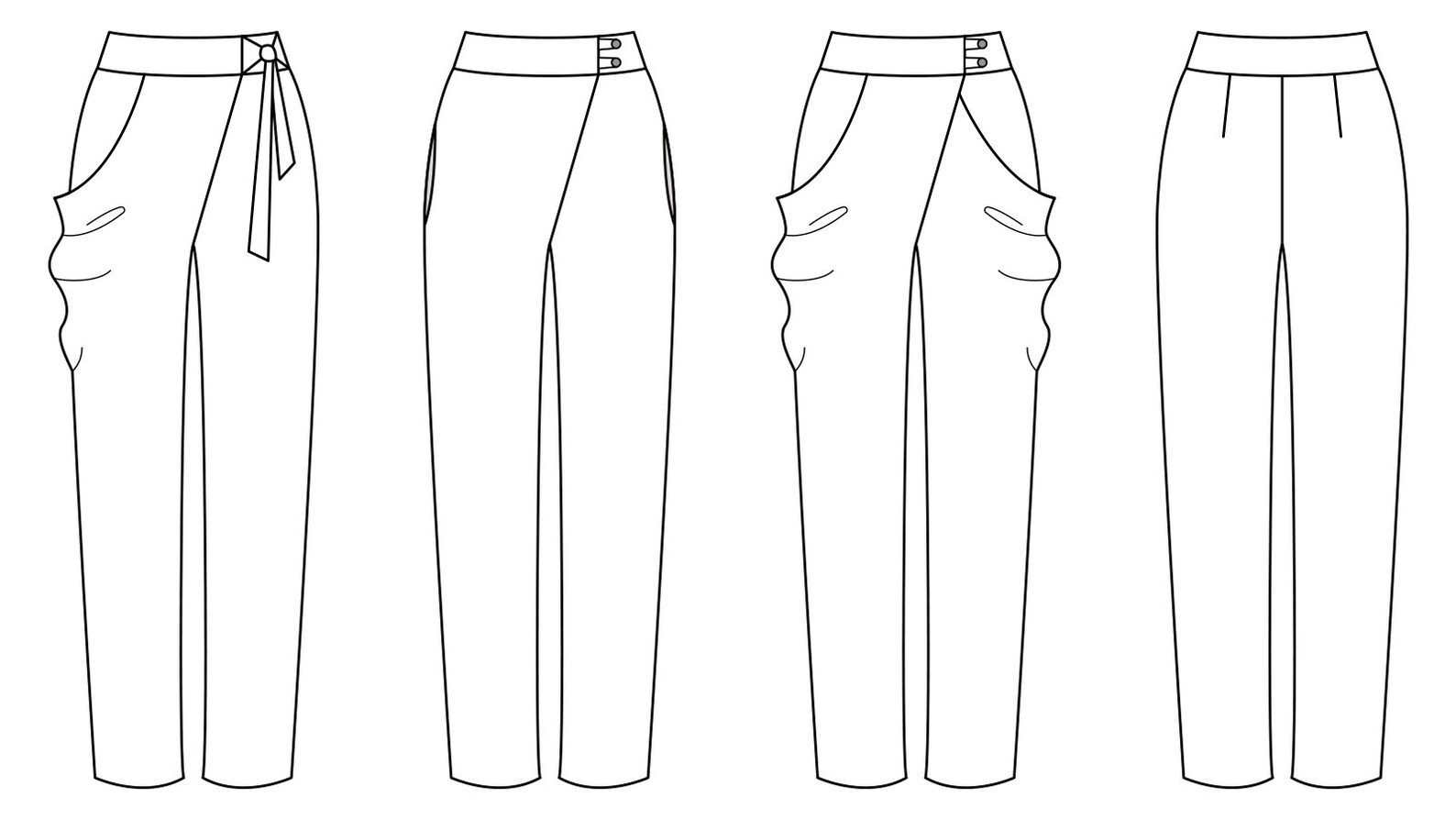 Wrap Trousers PDF Sewing Pattern Trousers Pattern Wrap - Etsy