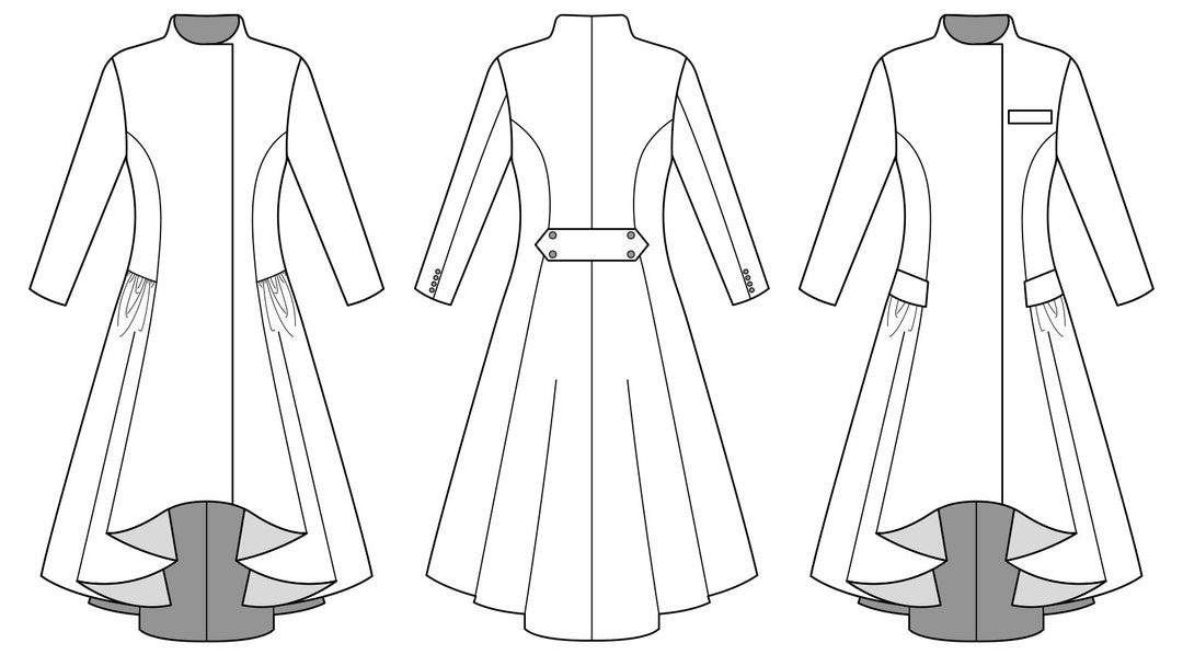 Stella Coat PDF Sewing Pattern - Coat Pattern, Winter Coat Pattern ...