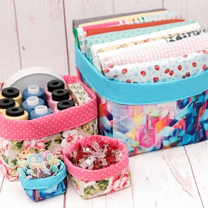 Fabric Baskets PDF Sewing Pattern 25 Sizes Fabric Box Pattern, Storage ...