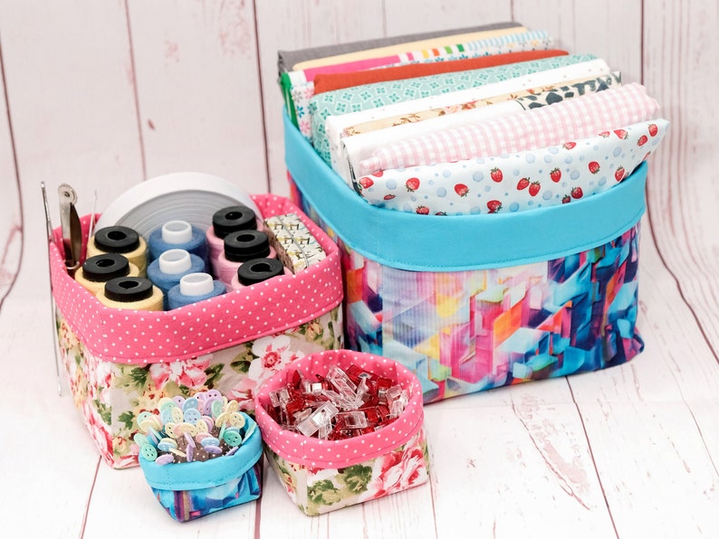 Fabric Baskets PDF Sewing Pattern 25 Sizes Fabric Box - Etsy