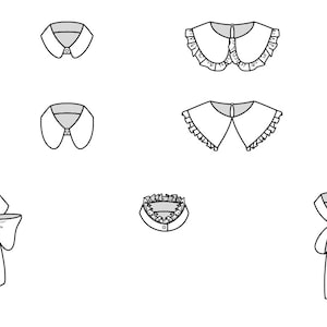 Big Collar Add on Pack Pdf Sewing Pattern Collar Add-on, Big Collar Add ...