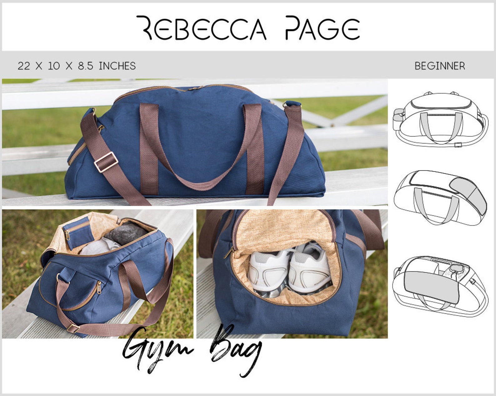 Gym Bag PDF Sewing Pattern Gym Bag Pattern Gym Bag Pattern | Etsy
