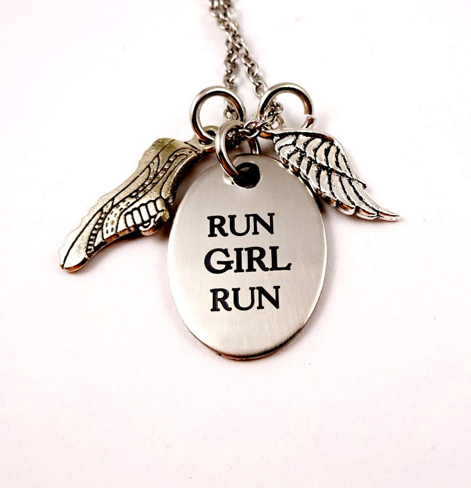 Running Necklace Run Girl Run Runner Woman Marathon - Etsy