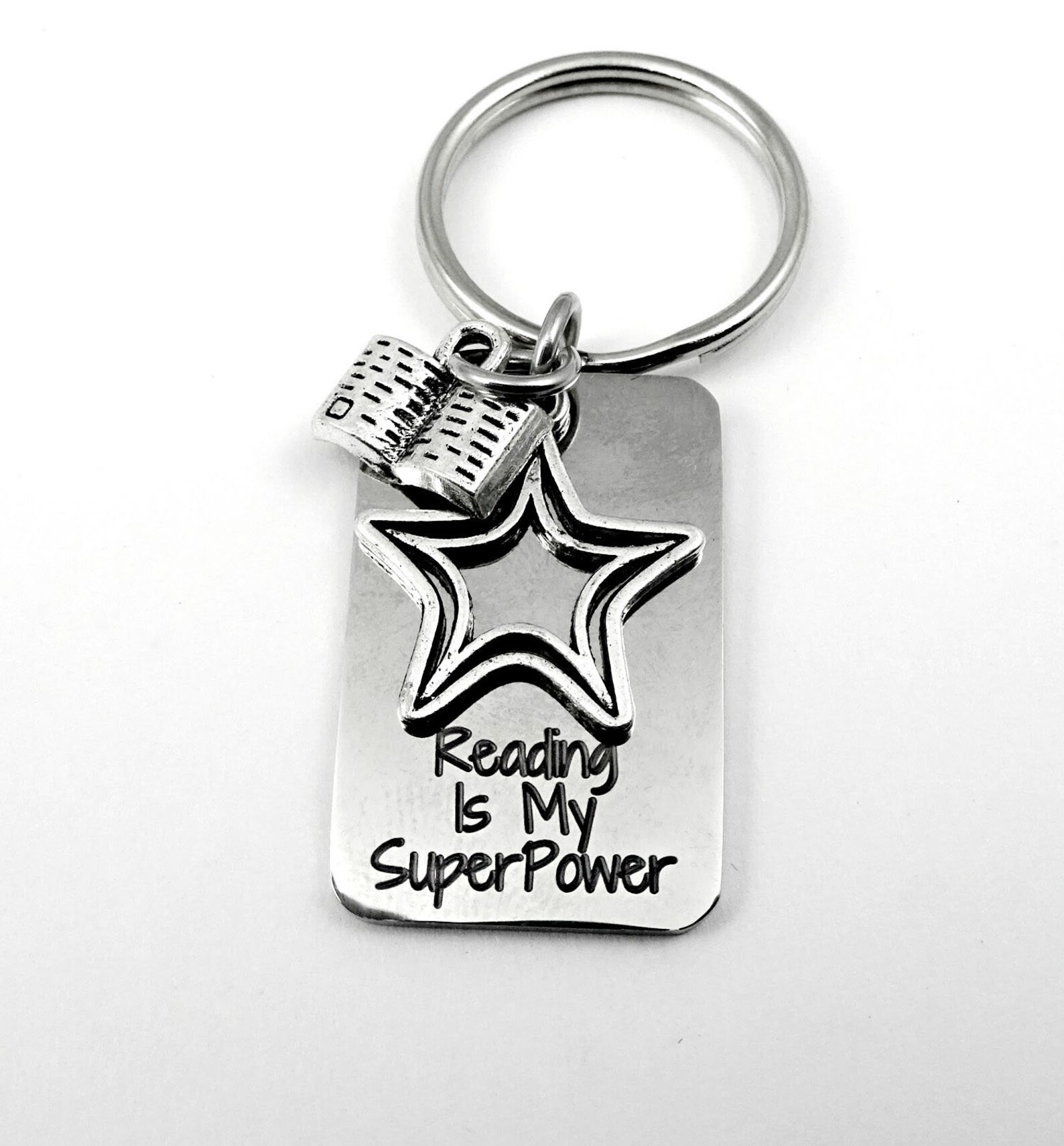 Reading Keychain - Reading is My Superpower - Reading Jewelry - Book ...
