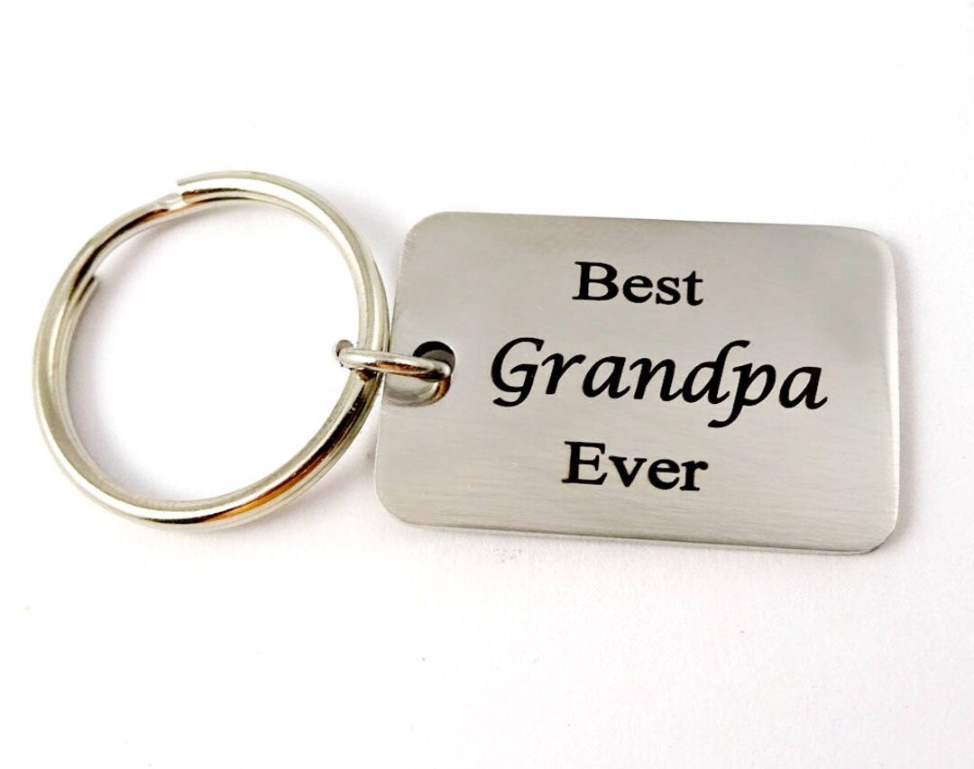 Grandpa Keychain - Best Grandpa Ever - Grandfather Keychain - Grandpa ...