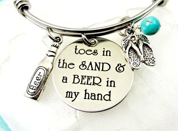 A BEER in My Hand Beach Bracelet or Beer Necklace Toes in | Etsy