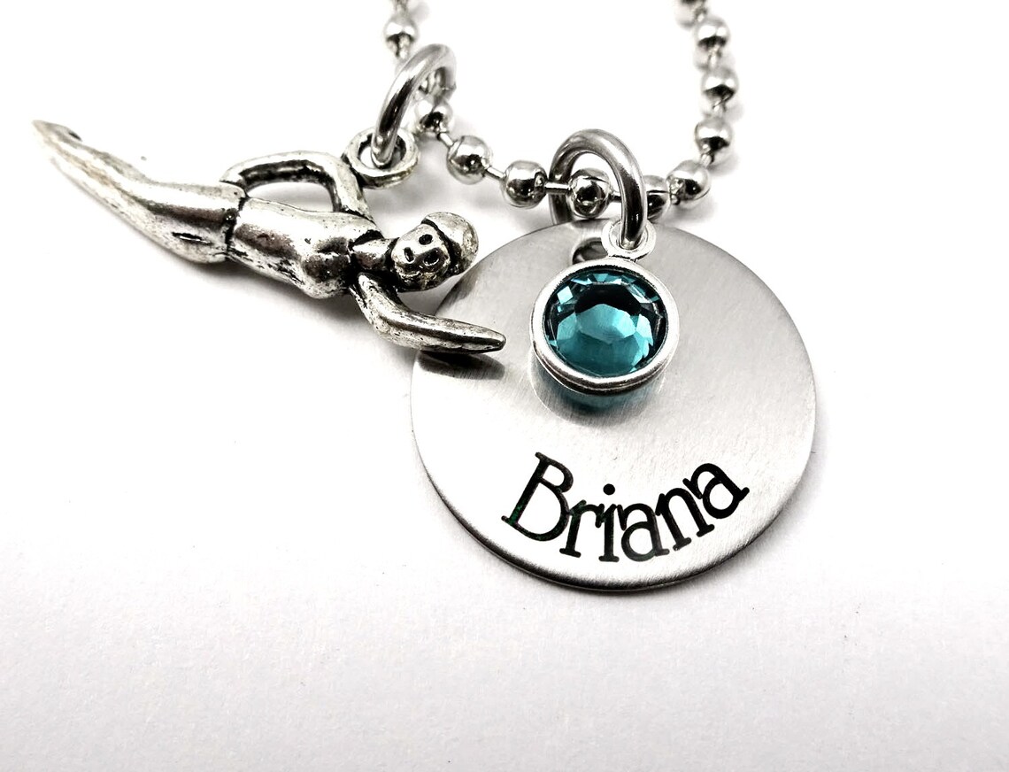 Swimmer Necklace Gifts for Swimmers Swimming Necklace | Etsy