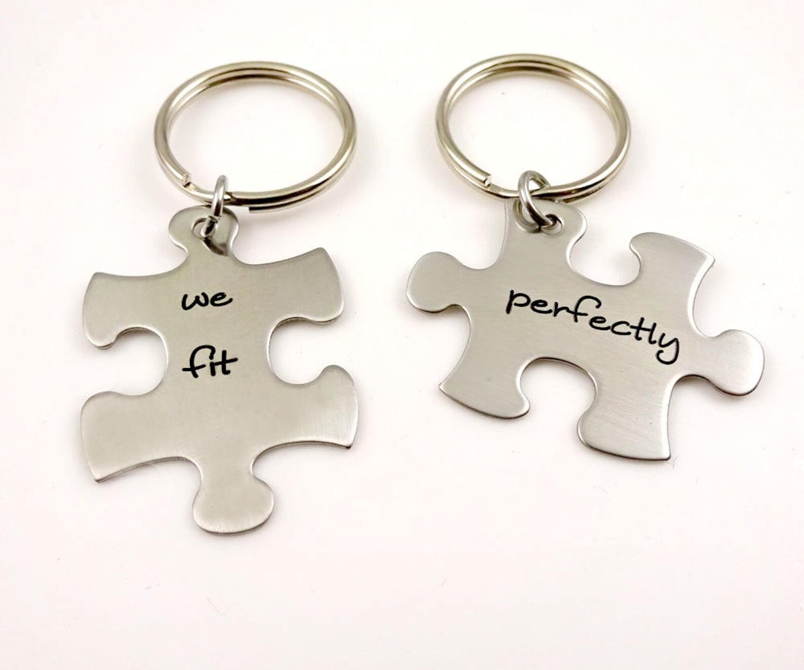Couples Keychain Set - We Fit Perfectly - Puzzle Keychains Set ...