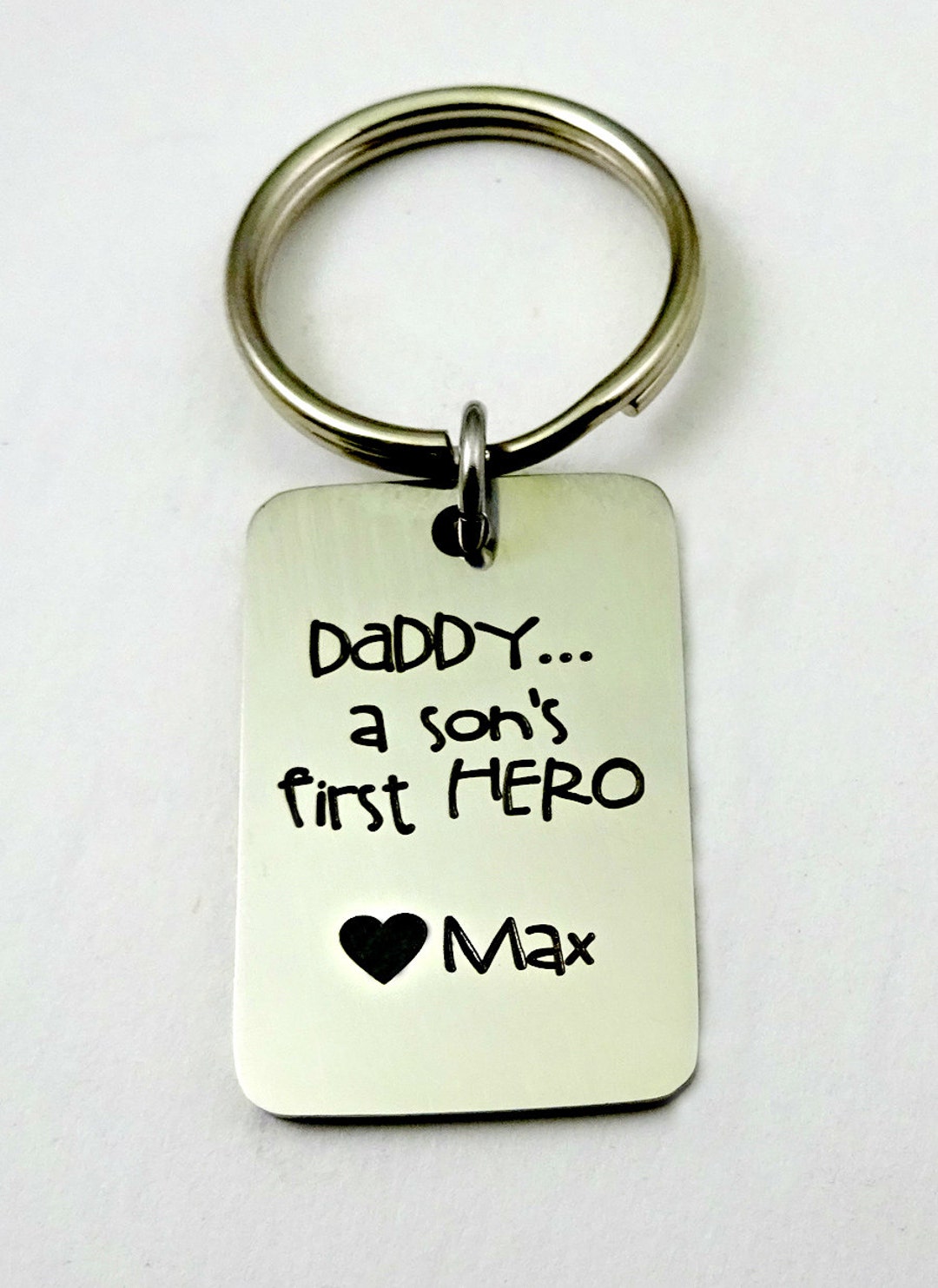 Daddy Key Chain - Daddy A Son's First HERO - Fathers Day Gift - Custom ...