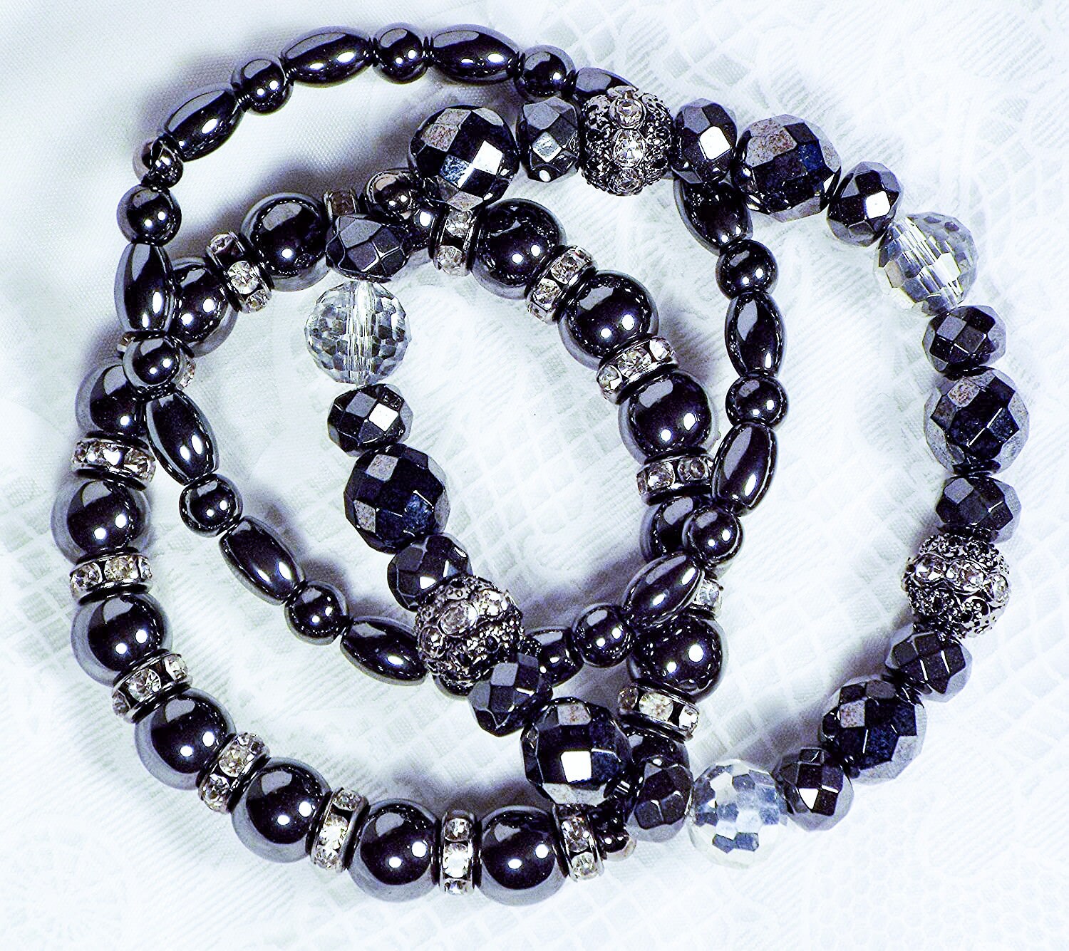 Cynthia Lynn dark Crystal Jet Hematite Reversible - Etsy