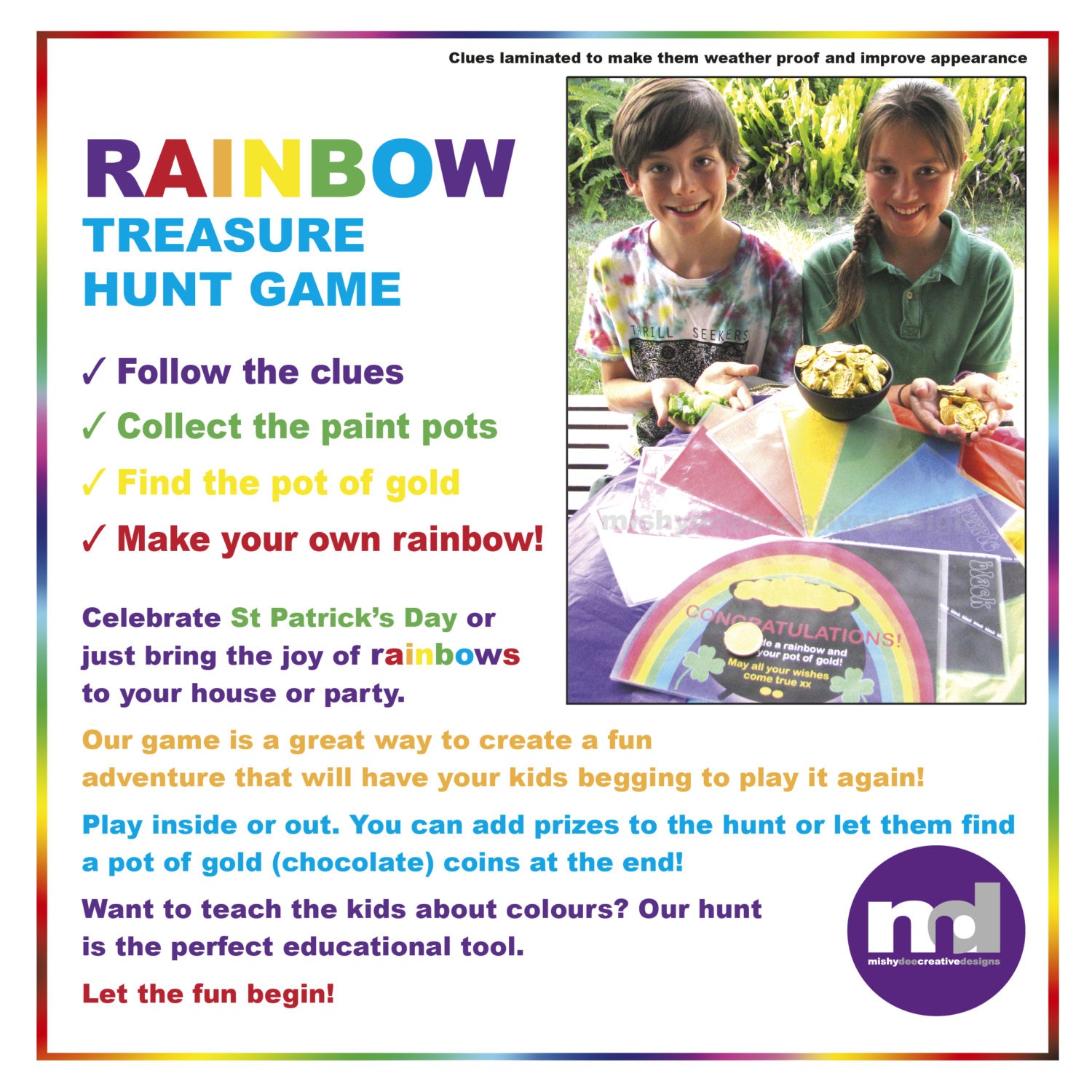 Rainbow Treasure Hunt Game - Find the Pot of Gold! - Etsy