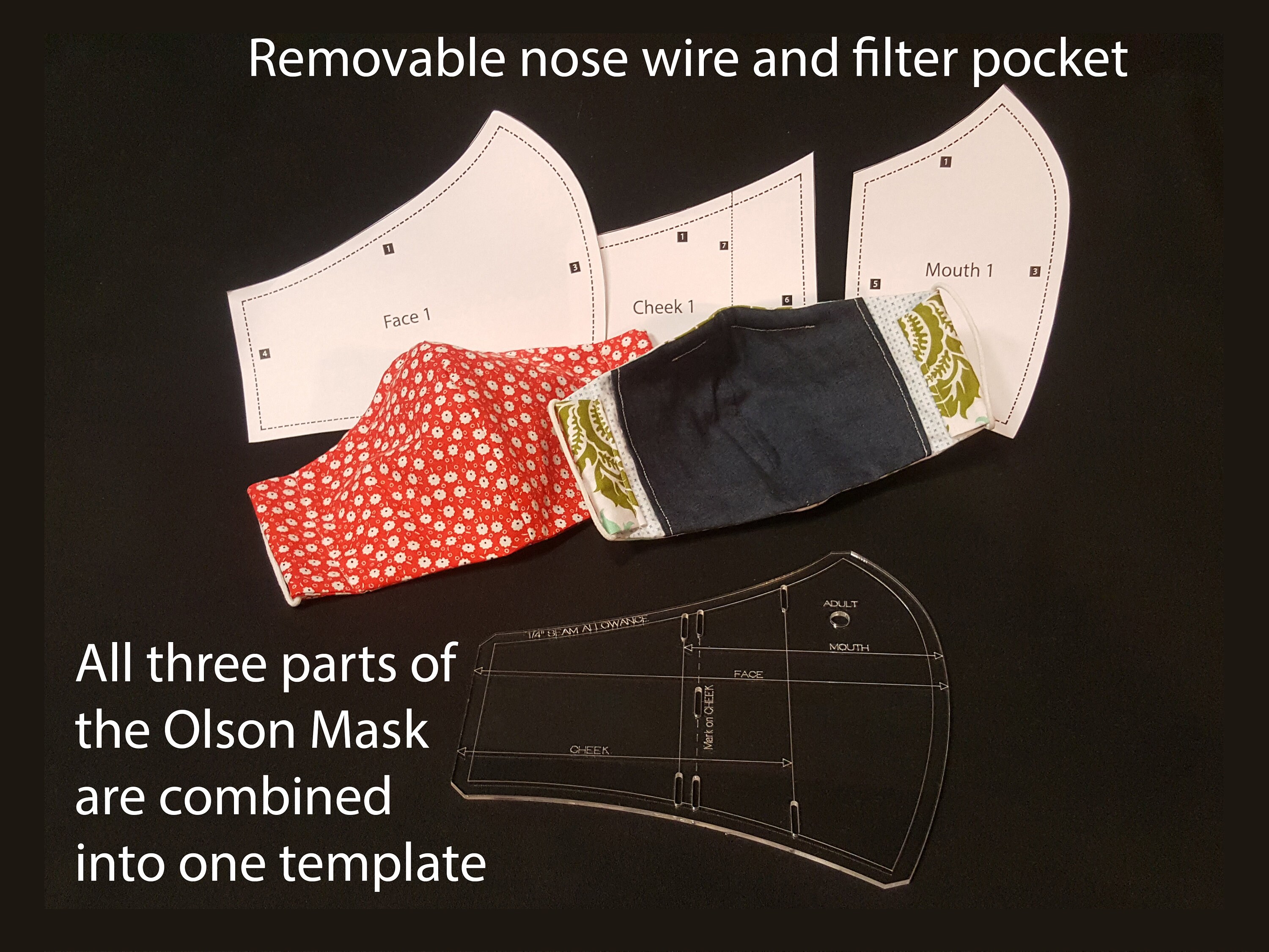 Olson Combined Mask Acrylic Templates - 5 Sizes for Adult and Child ...