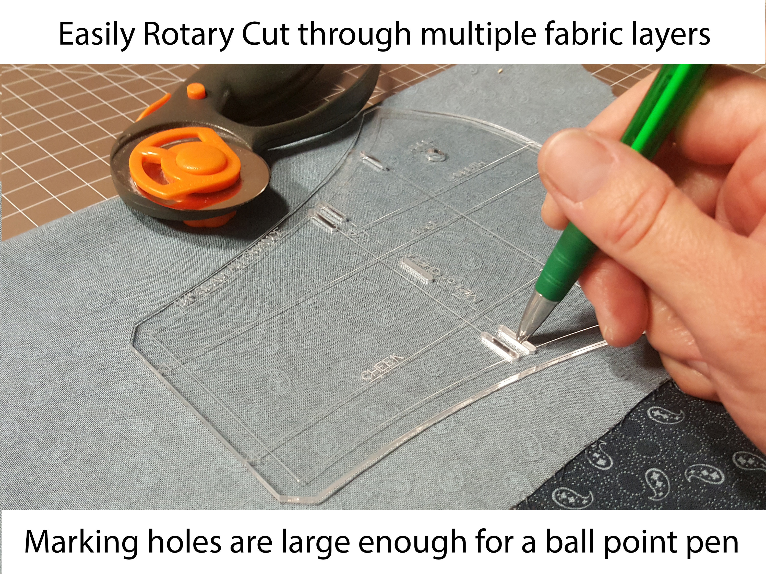 Olson Combined Mask Acrylic Templates - 5 Sizes for Adult and Child ...