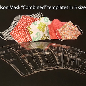 Olson Combined Mask Acrylic Templates - 5 Sizes for Adult and Child ...