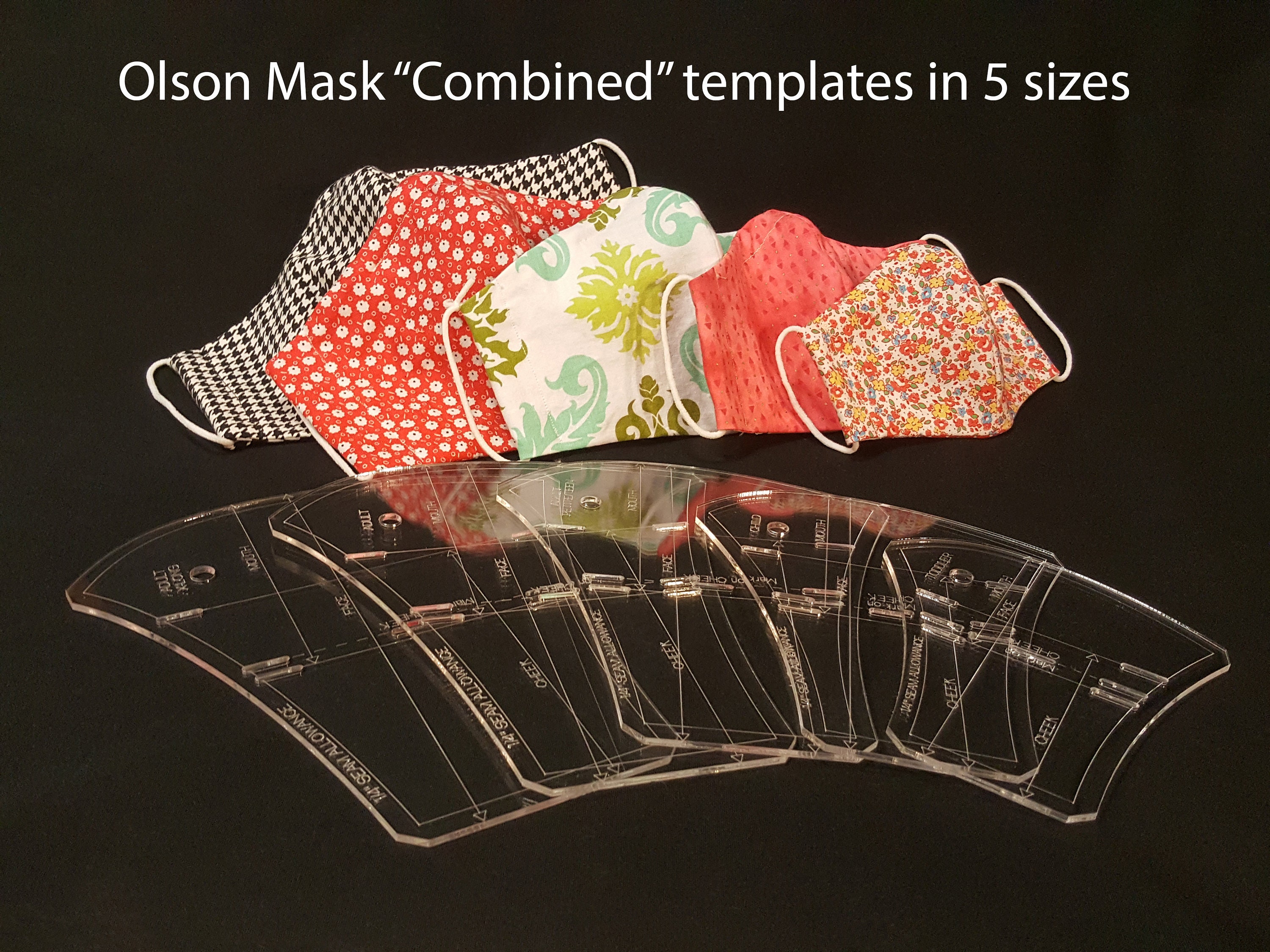 Olson Combined Mask Acrylic Templates - 5 Sizes for Adult and Child ...