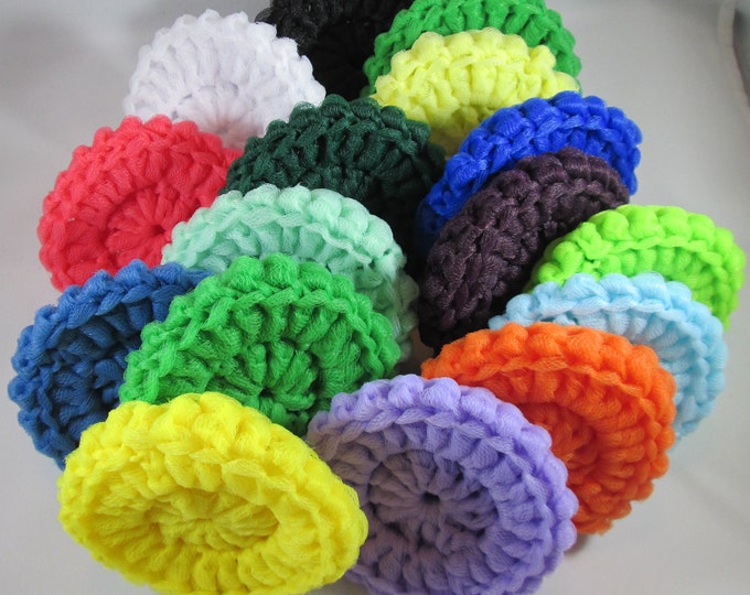 Crochet Nylon Dish Scrubbies Set of 8 Pastel Collection Pot Scrubber - Etsy