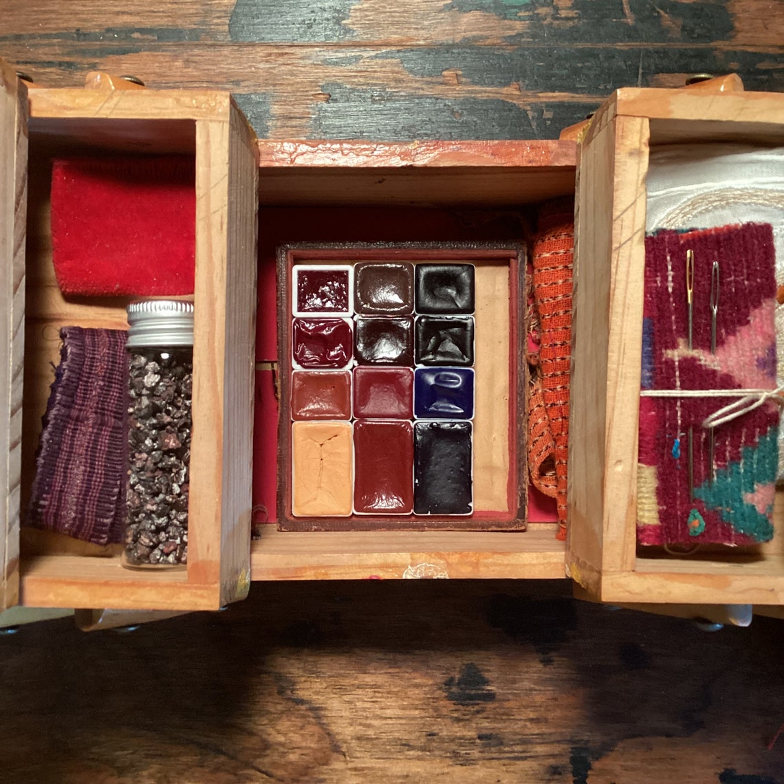 A Mexican Tiered Dyers Sewing Box - Etsy