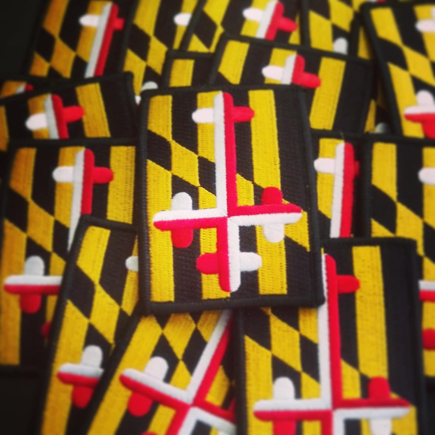 Inverted Maryland Flag Cross Patch - an Eye Am Providence Original - Etsy