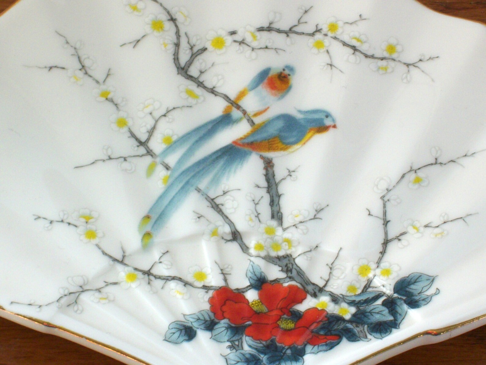 JAY Japan Fine China Fan-shaped Plate/pin Dish Cherry Tree - Etsy