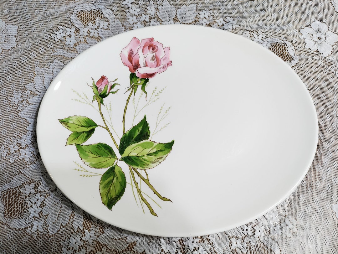 Edwin Knowles Tea Rose Platter Made in the USA 52-2 - Etsy