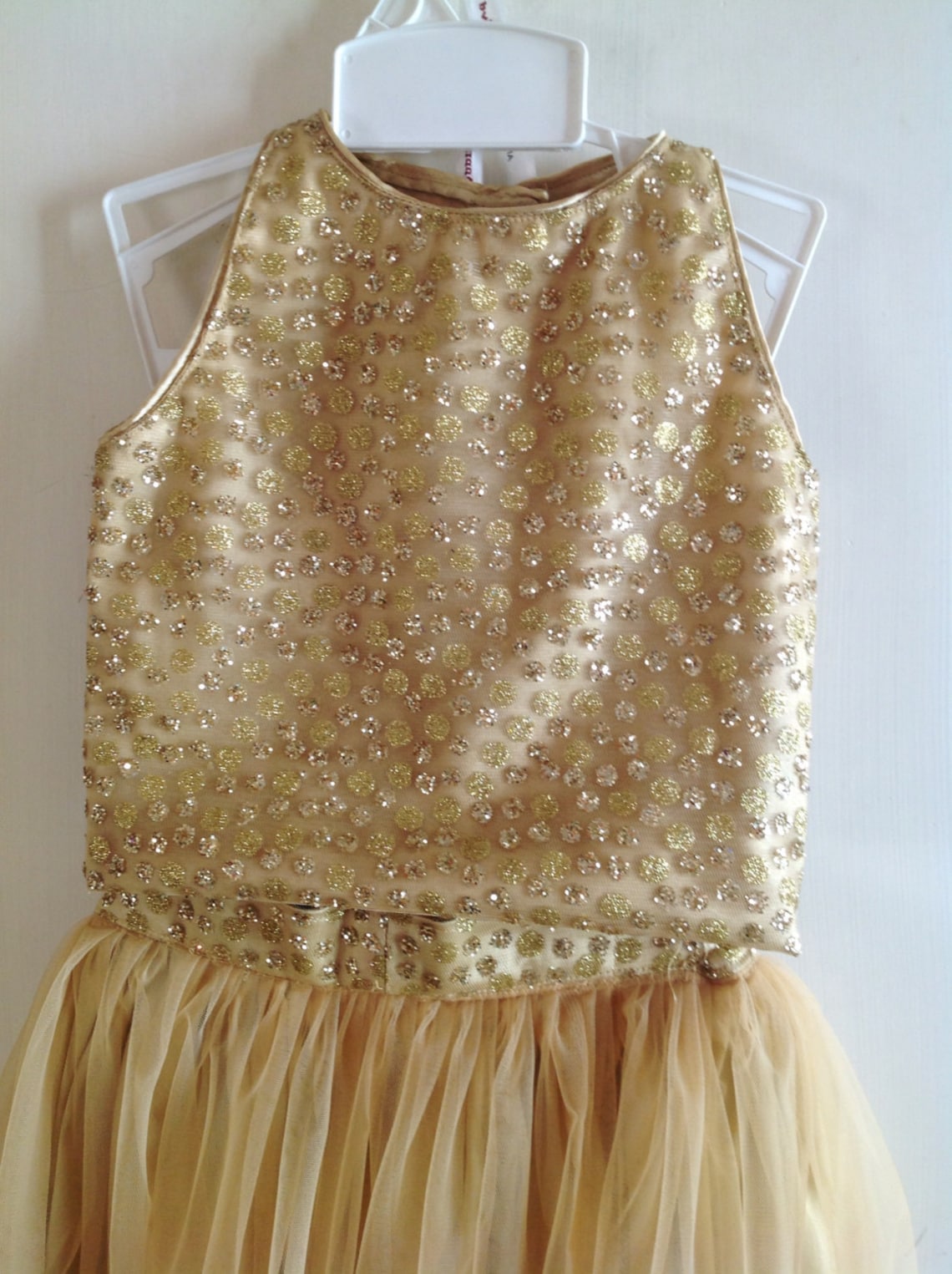 Gold Sparkling Crop Top and Gathered Gold Tulle Skirt - Etsy India