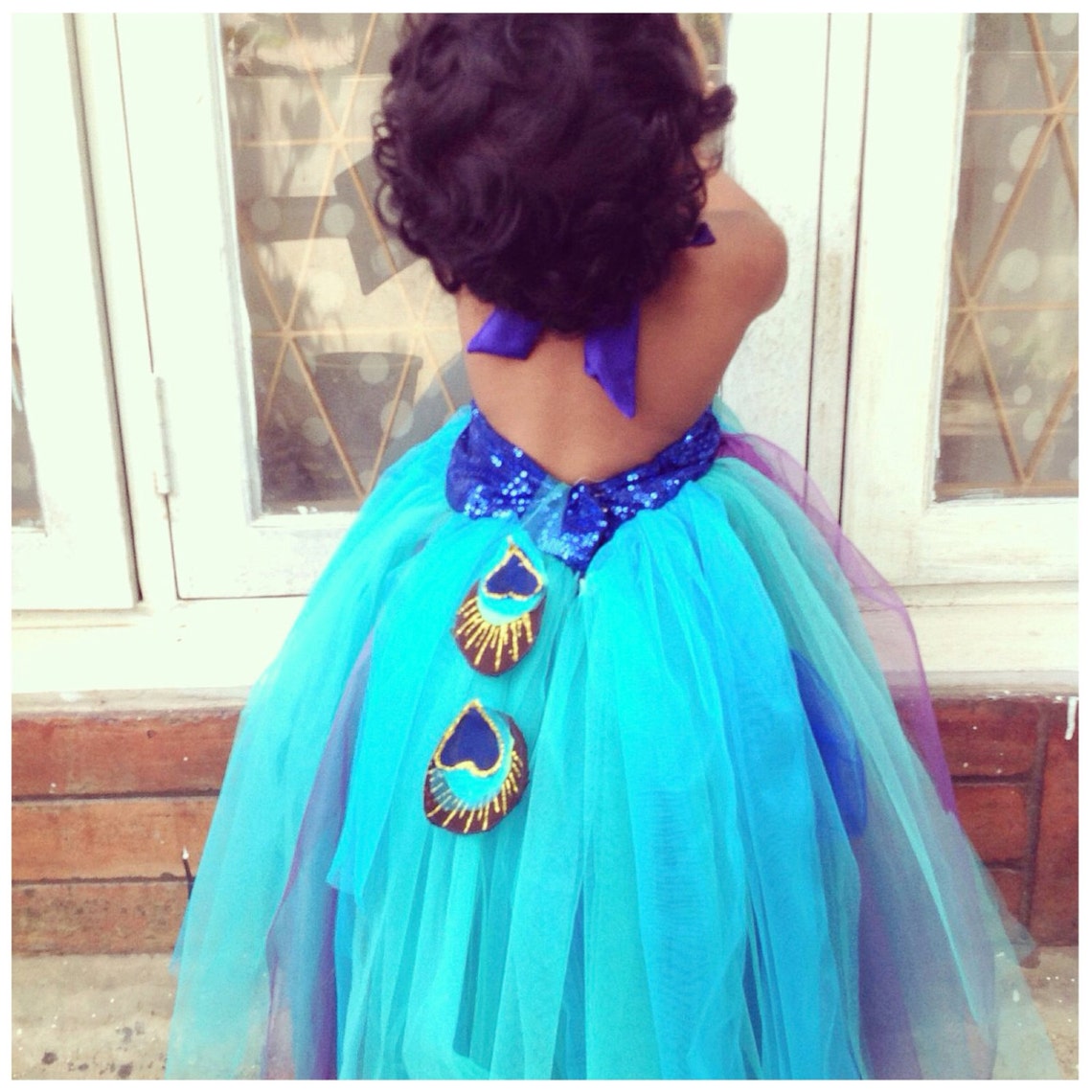 Buy Beautiful Halter Neck Peacock Tutu With Sequin Top Online in India ...