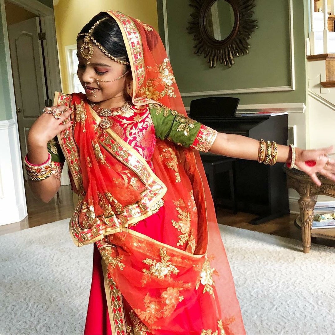 Buy Traditional Red Full Flared Lehenga Online in India - Etsy