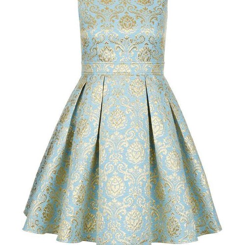 Buy Royal Blue Brocade Dress With Bow at the Back Online in India - Etsy