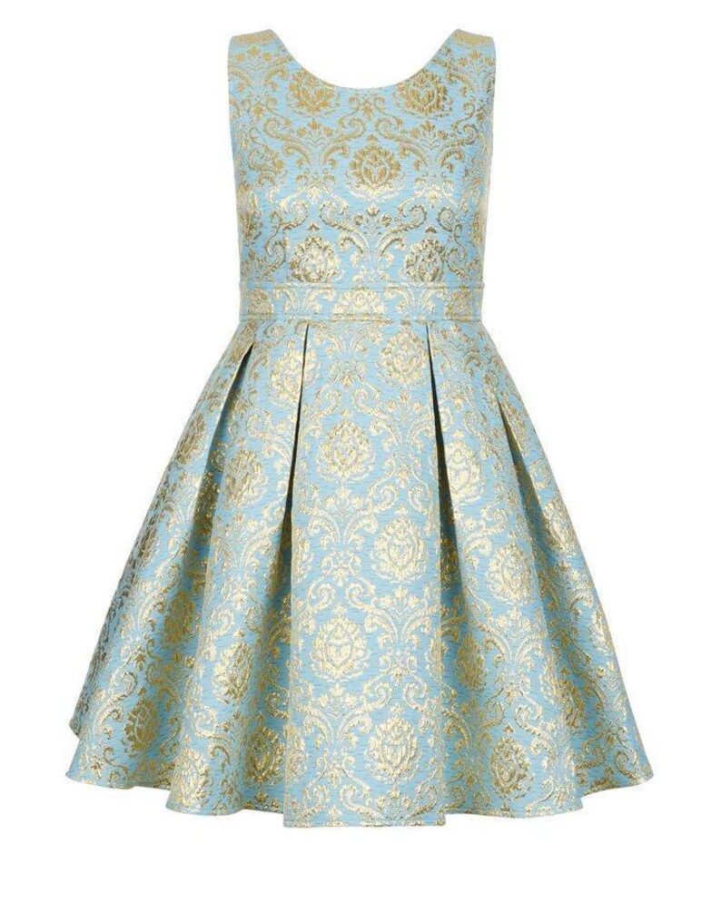 Mint Blue Green Brocade Dress - Etsy