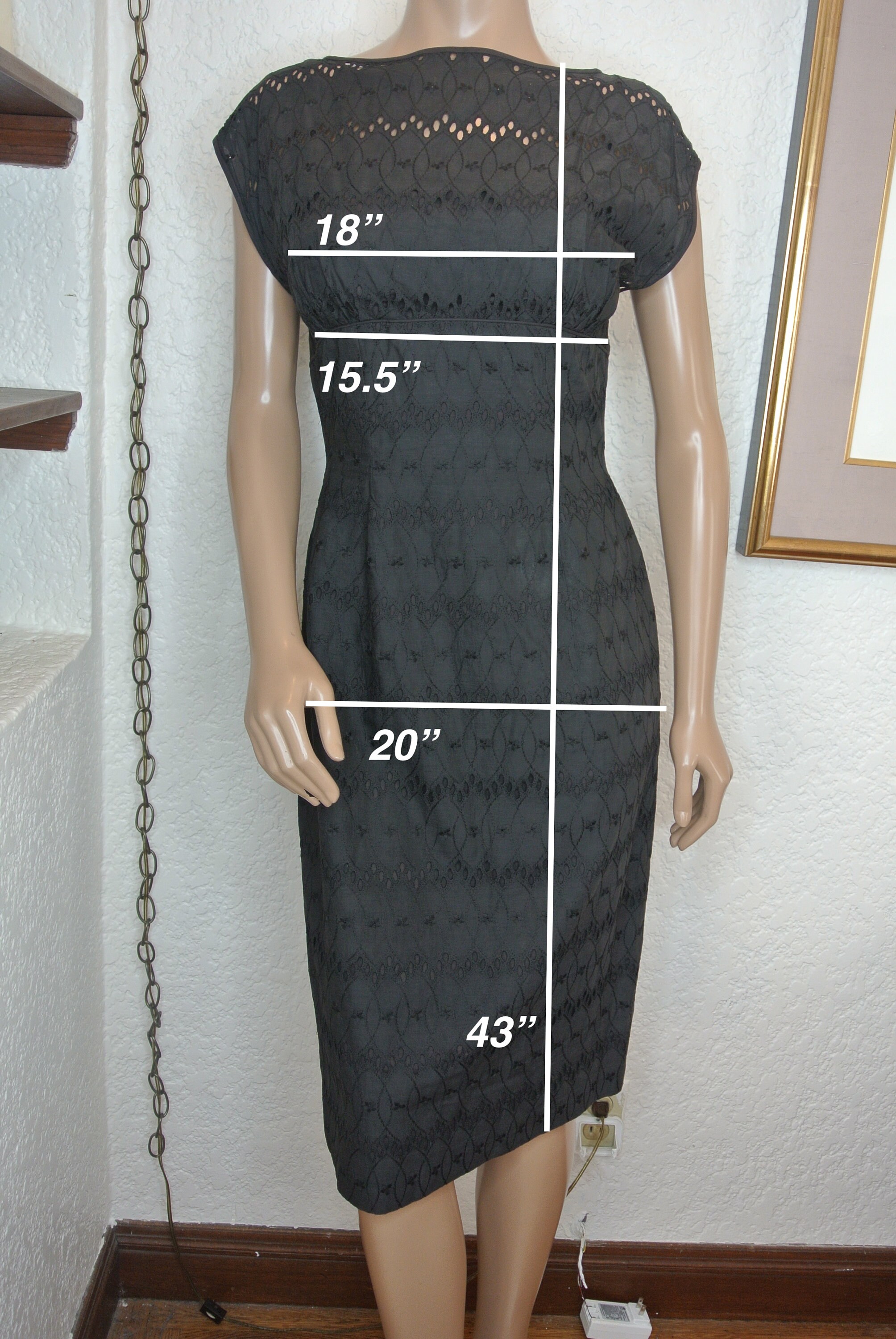 Vintage Pat Hartley Eyelet Cotton Pencil Dress - Etsy