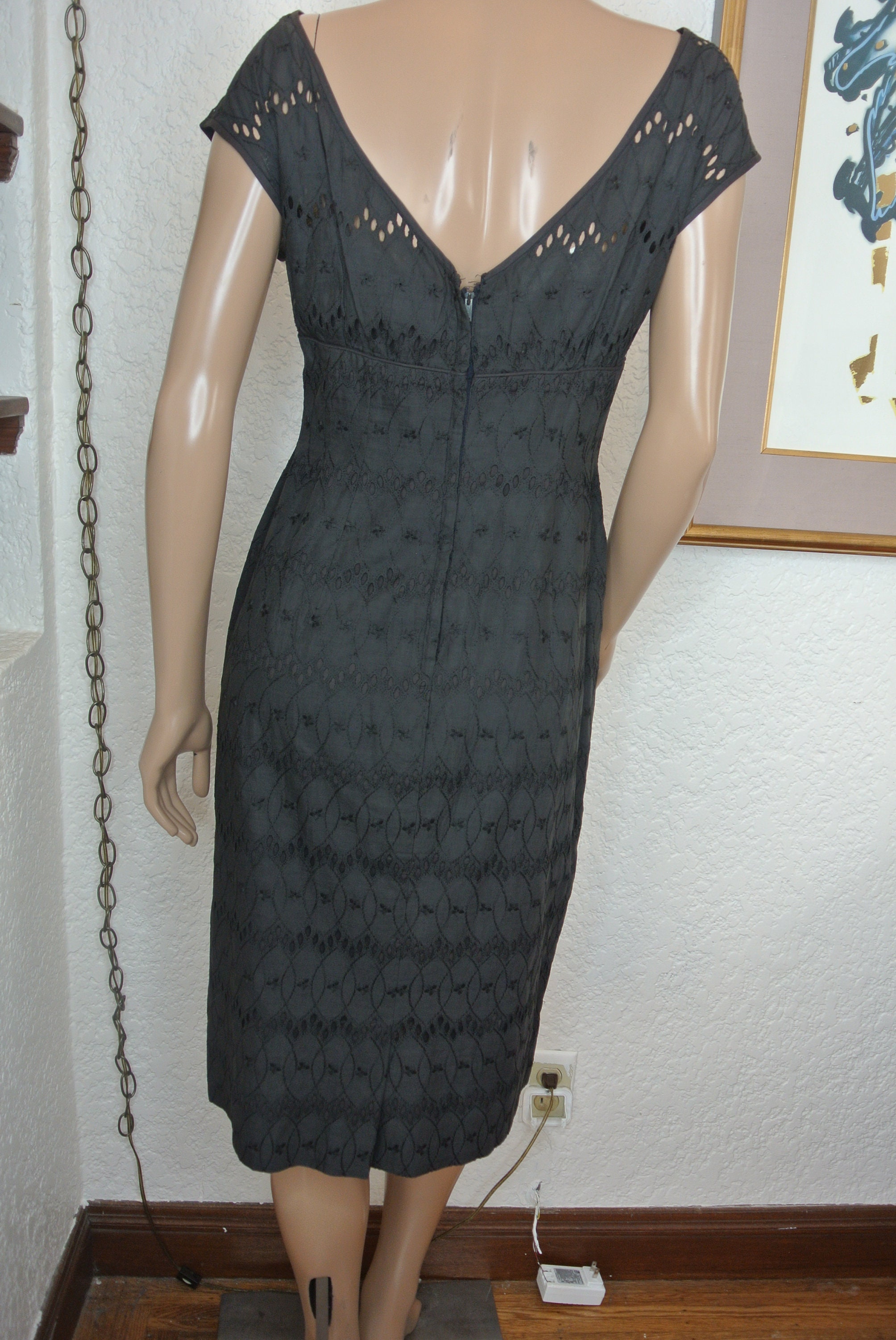 Vintage Pat Hartley Eyelet Cotton Pencil Dress - Etsy