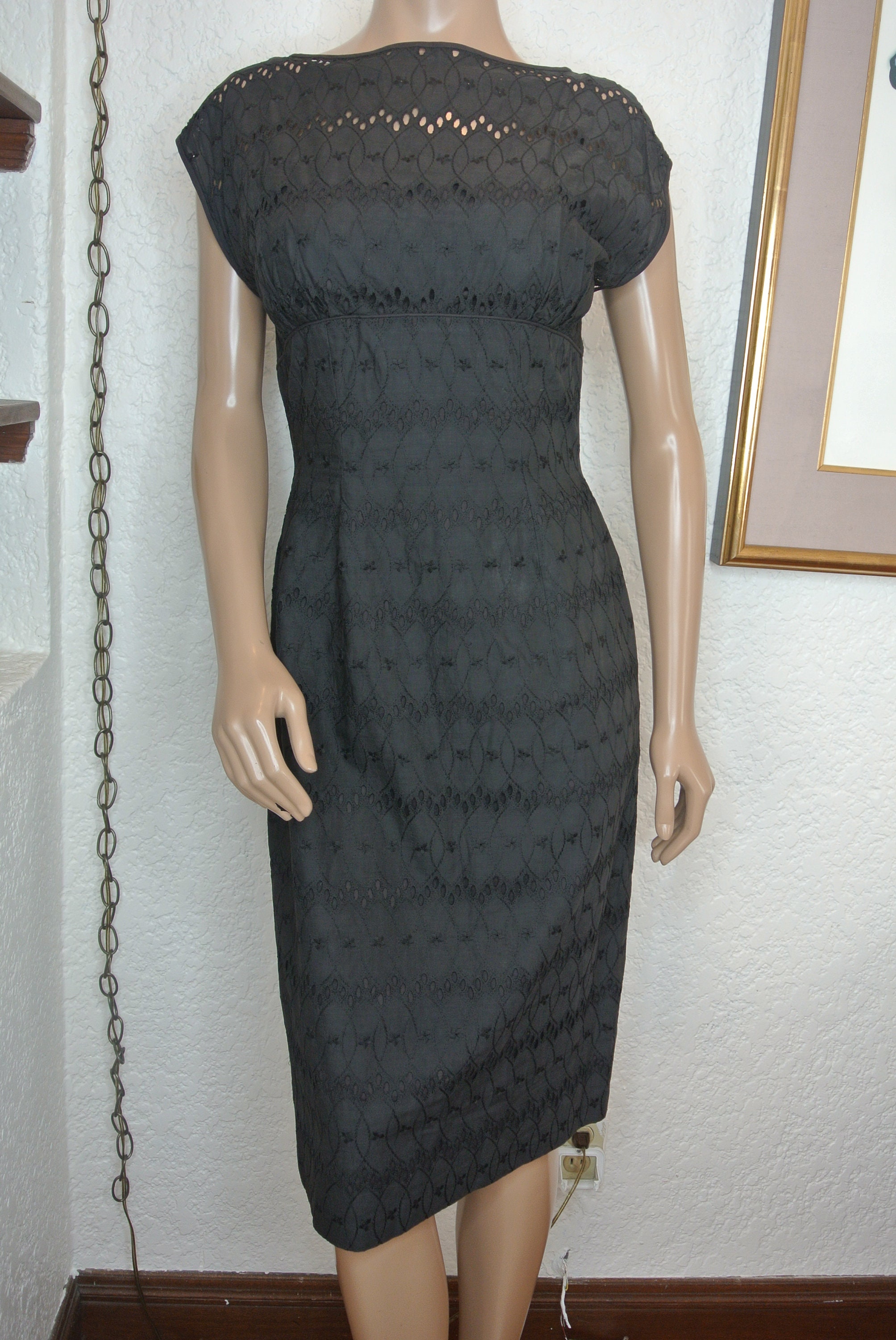 Vintage Pat Hartley Eyelet Cotton Pencil Dress - Etsy