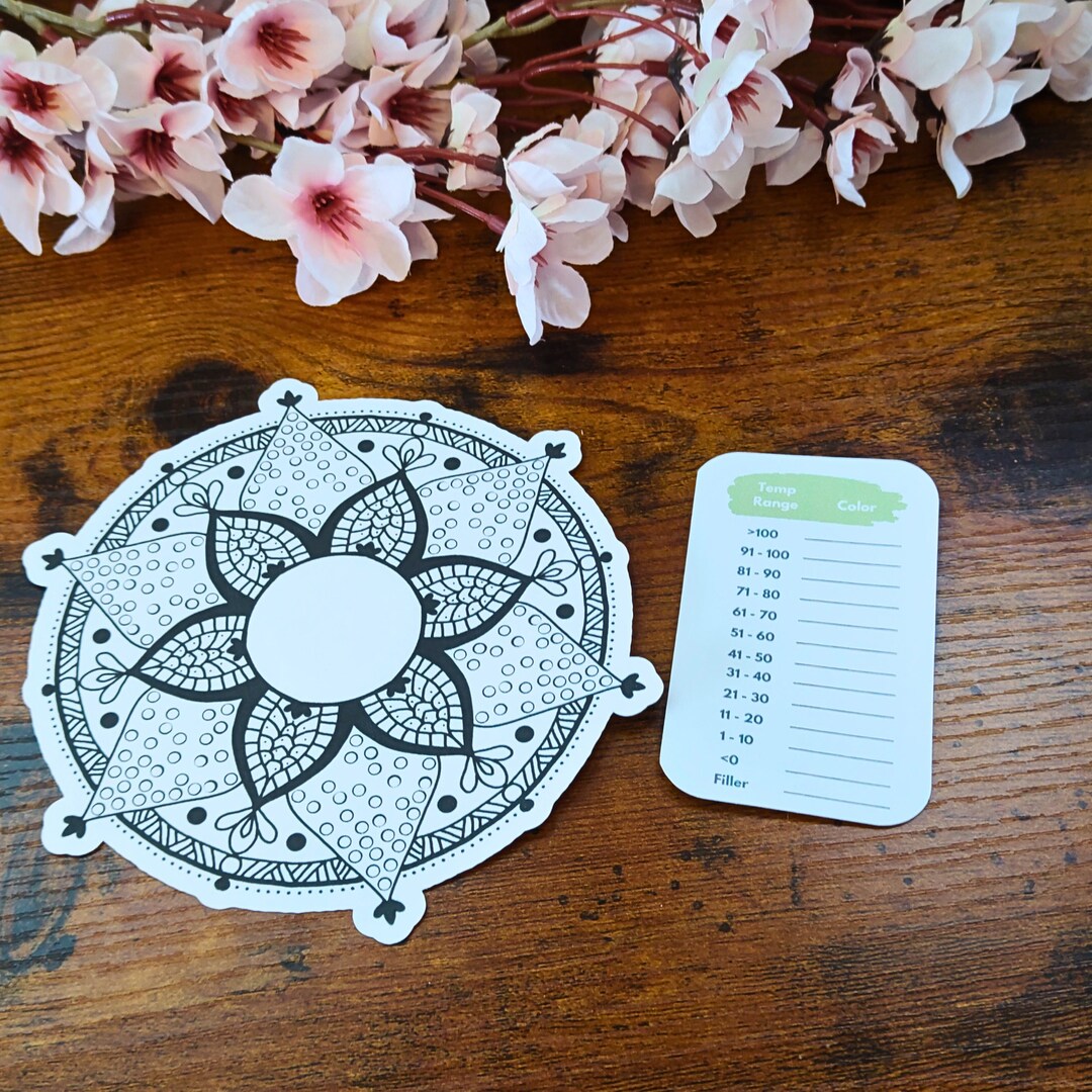 Color Your Own Mandala Temp Tracker Sticker: Journal Planner Diary - Etsy
