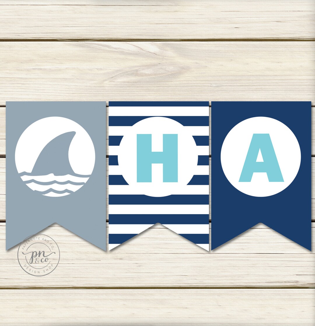 Shark Birthday Banner // Shark Pool Party // Pool Party Banner ...