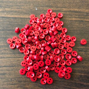 Tiny Buttons 6mm Red Qty 100 - Doll Buttons, Craft Buttons - Etsy