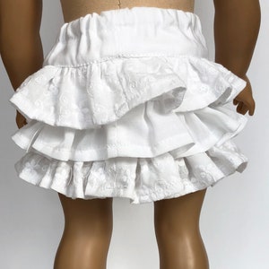 3 Tiered Ruffled Skirt in White Embroidered Cotton Fits 18 - Etsy